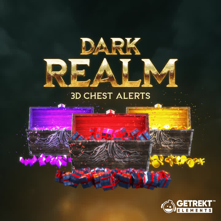 Dark Realm 3D Animated Chest Twitch Alerts for Streamlabs