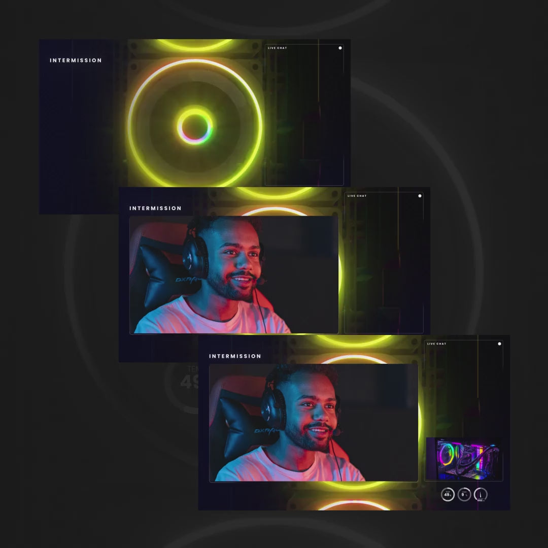 RGB 3D Animated Stream Overlays Package for Twitch & OBS