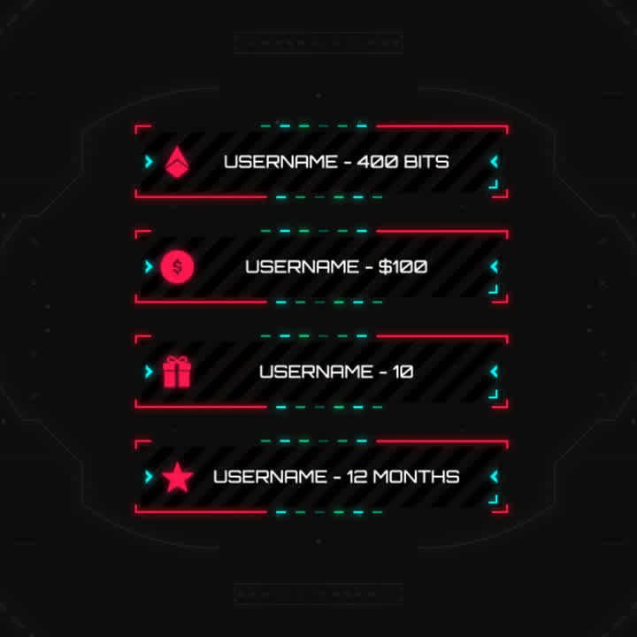 HUD Stream Overlays Package for Twitch, OBS & Streamlabs