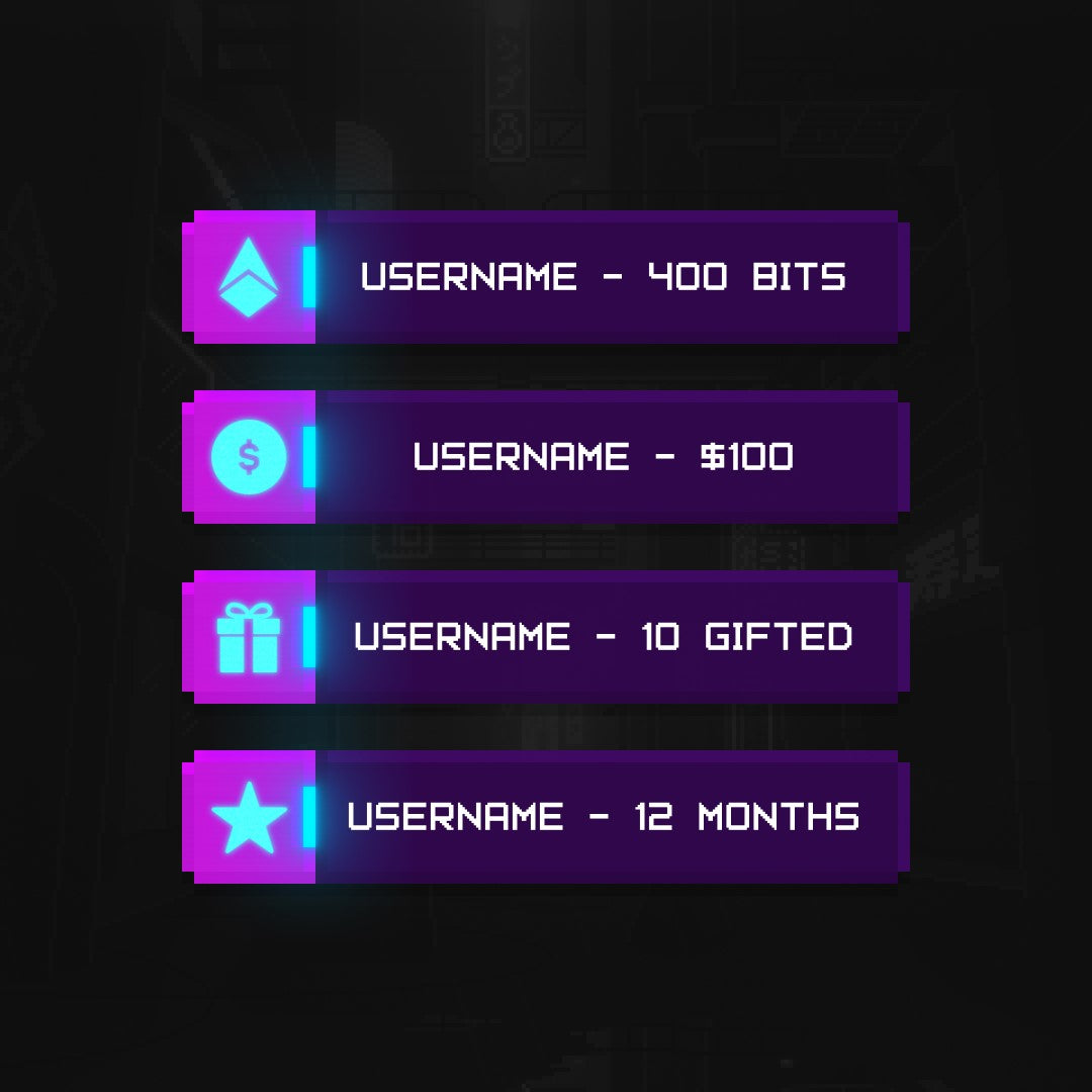 Neo Pixel Stream Overlays Package for Twitch & OBS