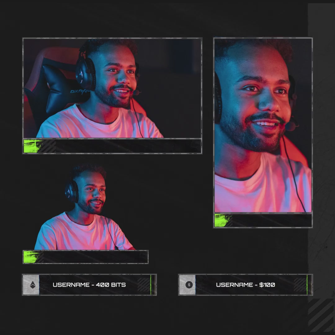 Tactical Animated Stream Overlays Package for Twitch & OBS