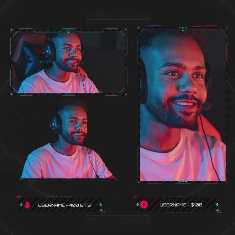 HUD Animated Stream Overlays Package for Twitch & OBS