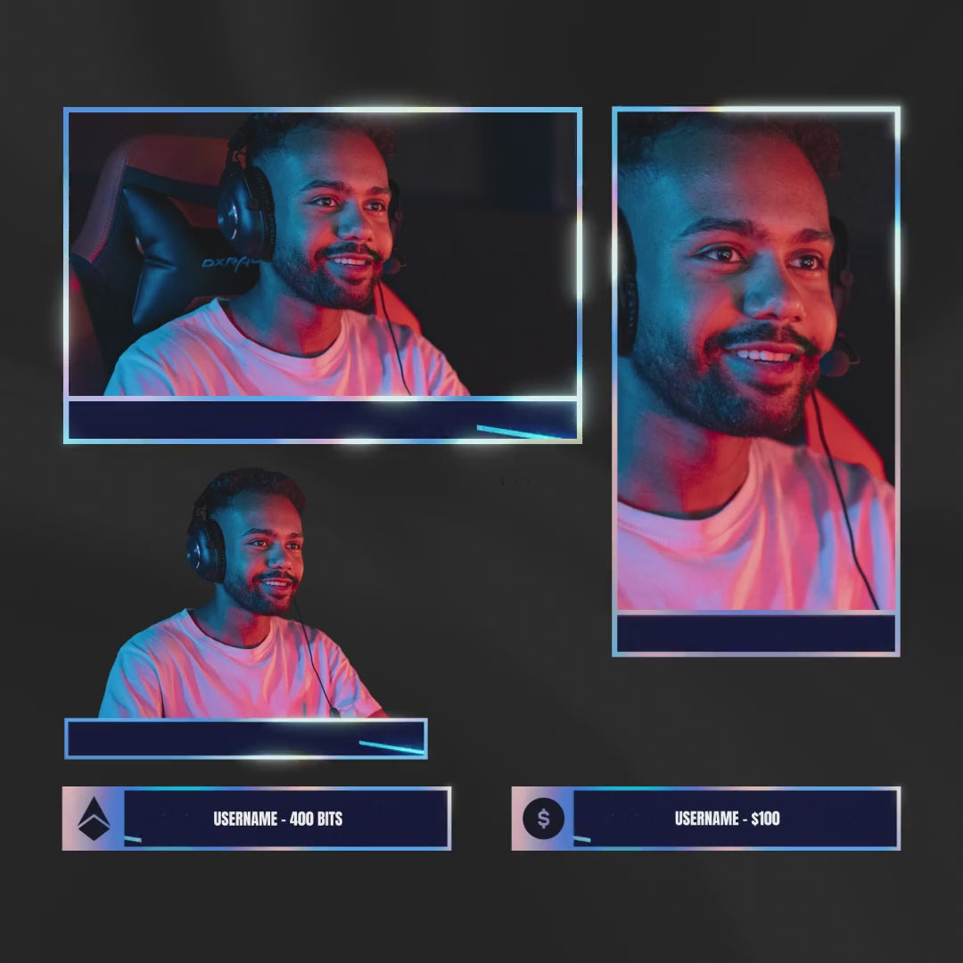 Holo Animated Stream Overlays Package for Twitch & OBS