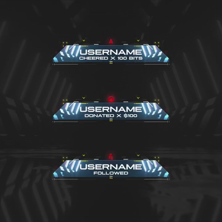 Futuristic 3D Animated Stream Overlays Package Twitch & OBS