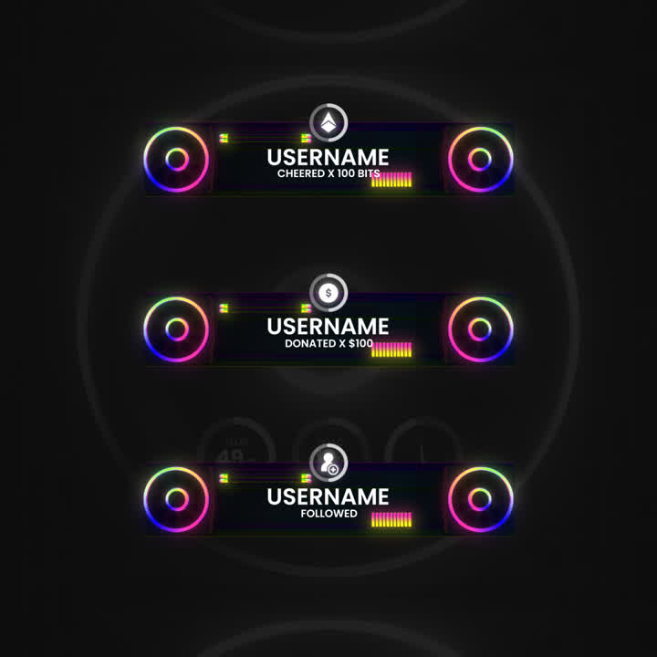 RGB 3D Animated Twitch Alerts for Streamlabs StreamElements