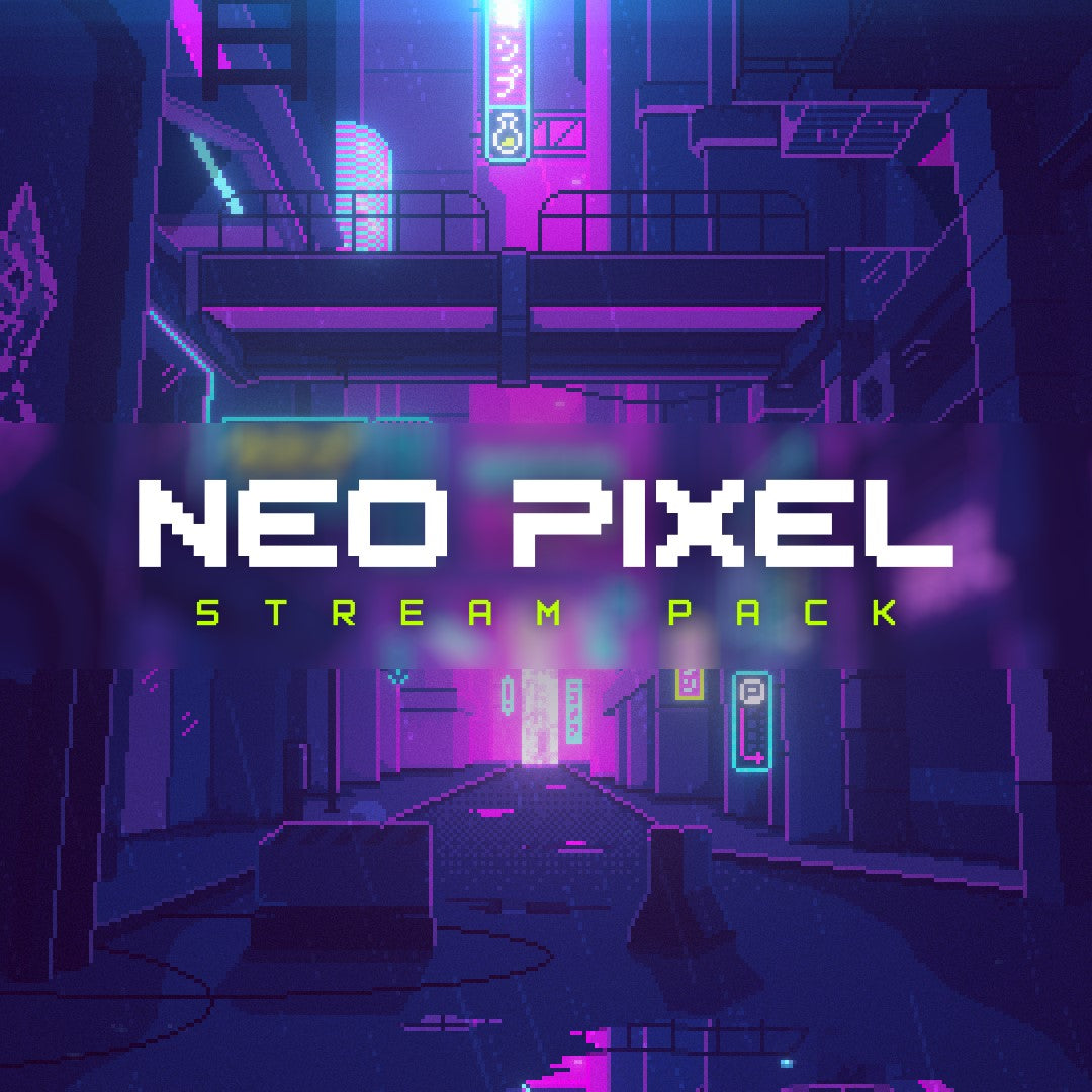 Neo Pixel Animated Stream Overlays Package for Twitch & OBS